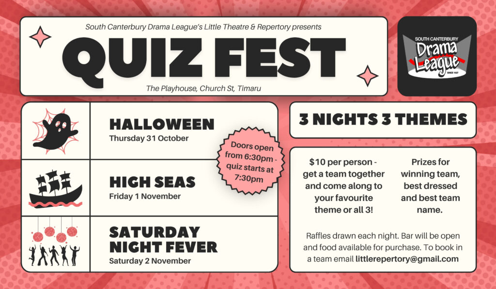 Quiz Fest - Three fun themed quiz nights!! - South Canterbury Drama League