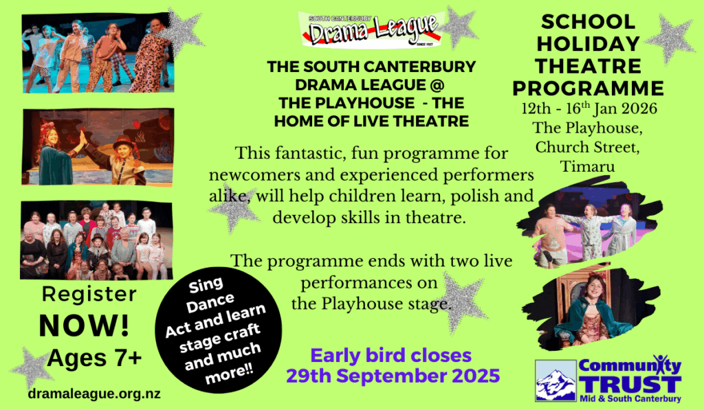 School Holiday Theatre Programme (FULL) - South Canterbury Drama League
